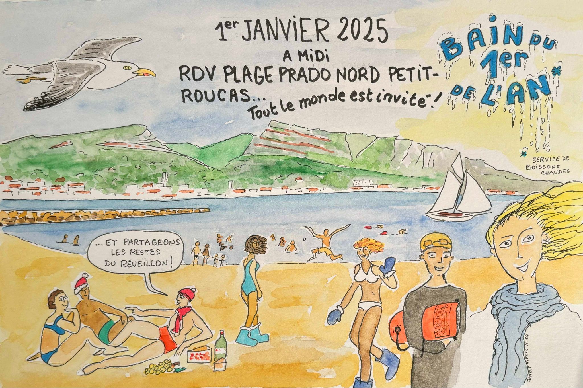 Bain du 1er de l'an - Tarpin bien